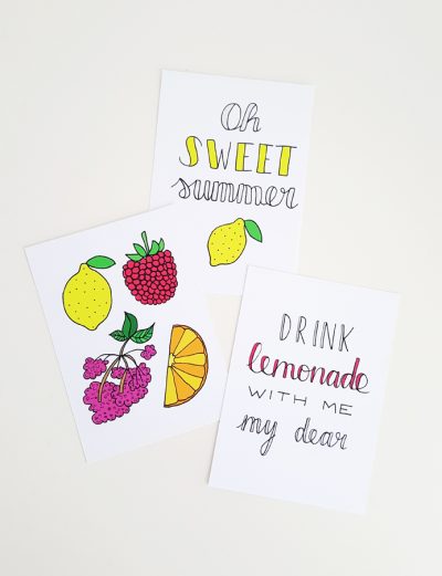 Handlettering: Free Fruit Postcard Printables - Luloveshandmade
