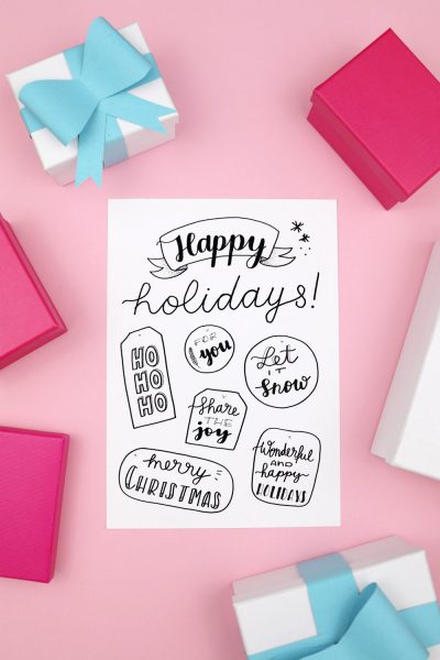 Free Handlettering Printable for Christmas Gift Tags via Luloveshandmade