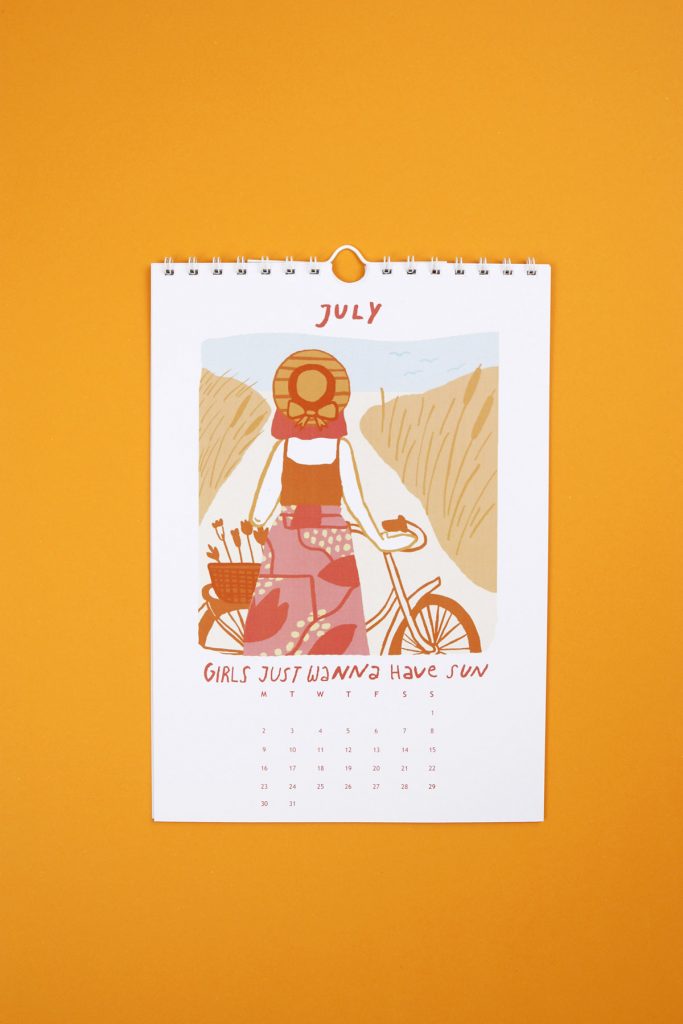 Free Calendar Printable for 2018 - Wonderful Illustrations by Notietzblock