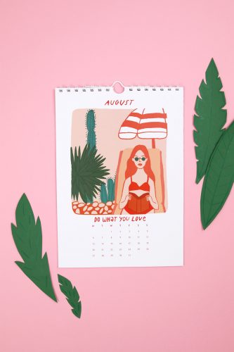 Free Calendar Printable for 2018 - Wonderful Illustrations by Notietzblock