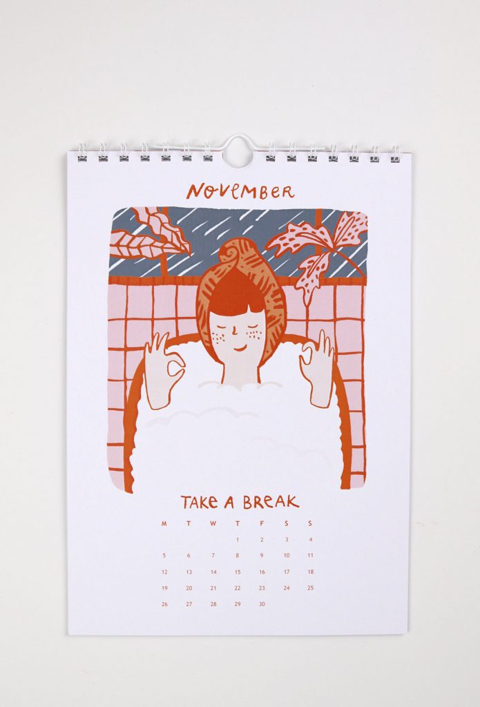 Free Calendar Printable for 2018 - Wonderful Illustrations by Notietzblock