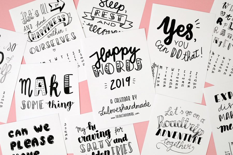 Free Printable: Handlettering Calendar 2019 - Luloveshandmade