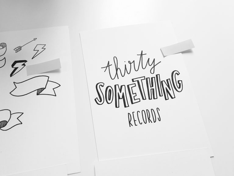 Thirty Something Records - Logo Design Process - Luloveshandmade